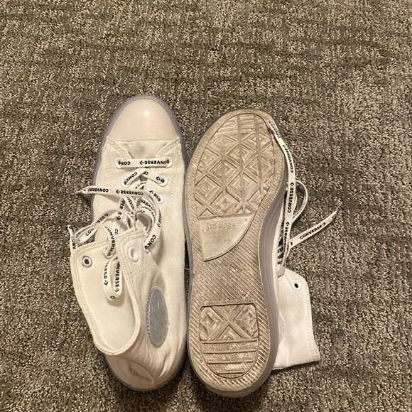 Converse | Shoes | White High Top Converse With Clear Soles | Poshmark